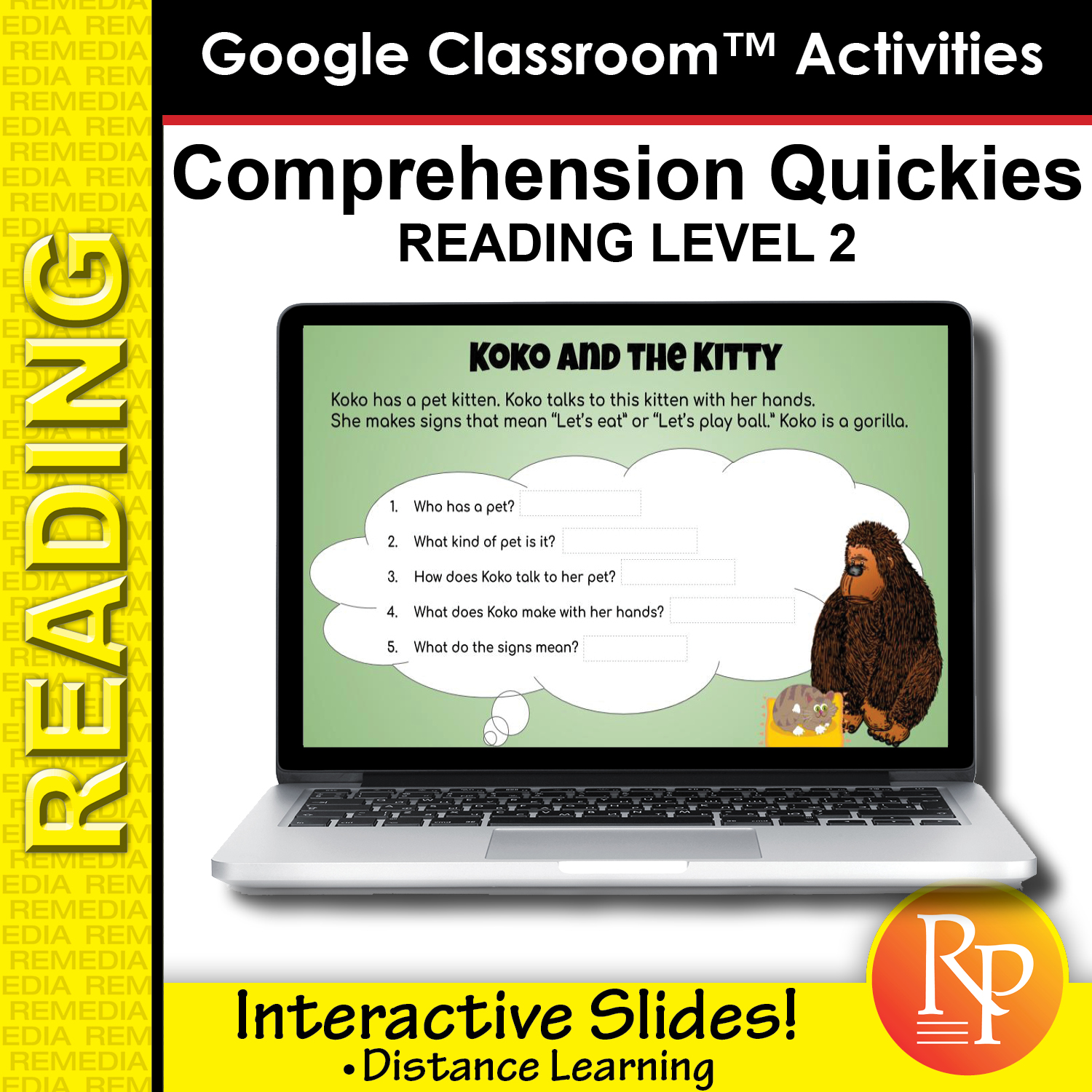 Google Classroom: Comprehension Quickies Reading Level 2 | Distance Learning